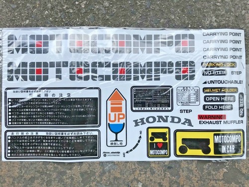 Honda NCZ50 NCZ-50 MOTOCOMPO AB12 Decal Sticker Complete Full Set White ...