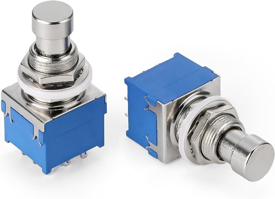 2Pcs 9-Pin 3PDT Guitar Effects Pedal Box Stomp Foot Metal Switch True ...