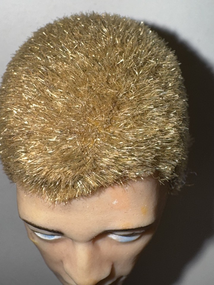 Vintage Action Man Original Rivet Figure Spares Good Blonde Flock Head ...