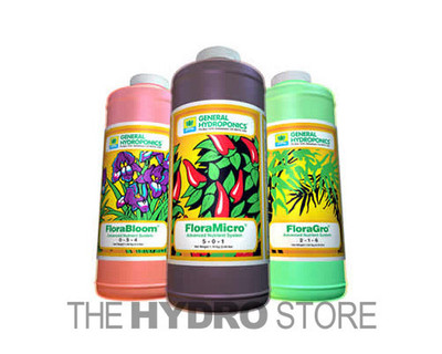 General Hydroponics FloraGro, FloraBloom & FloraMicro 1 QT / 1 GAL ...