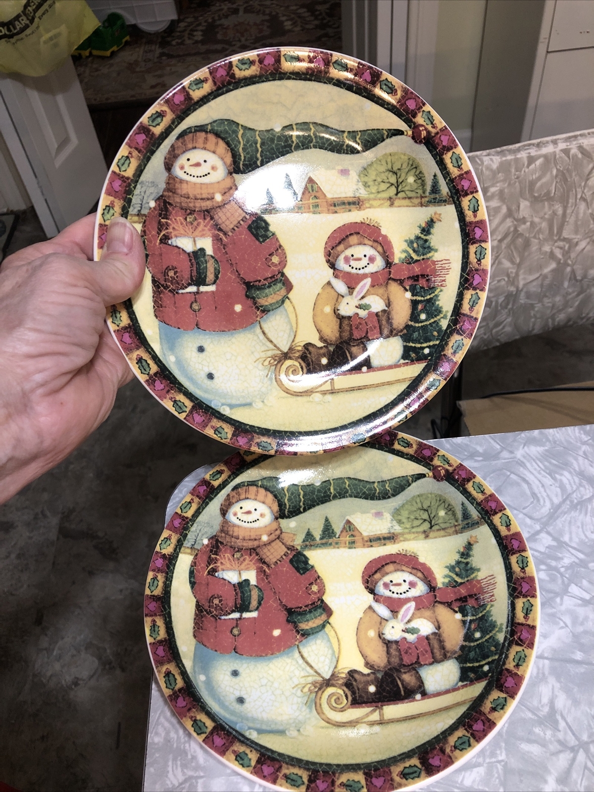 2 Studio 33 snowman Christmas luncheon plates | eBay