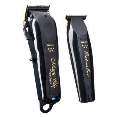 Wahl 3025397 Cordless Barber Combo Black Magic Clip Clipper & Detailer ...