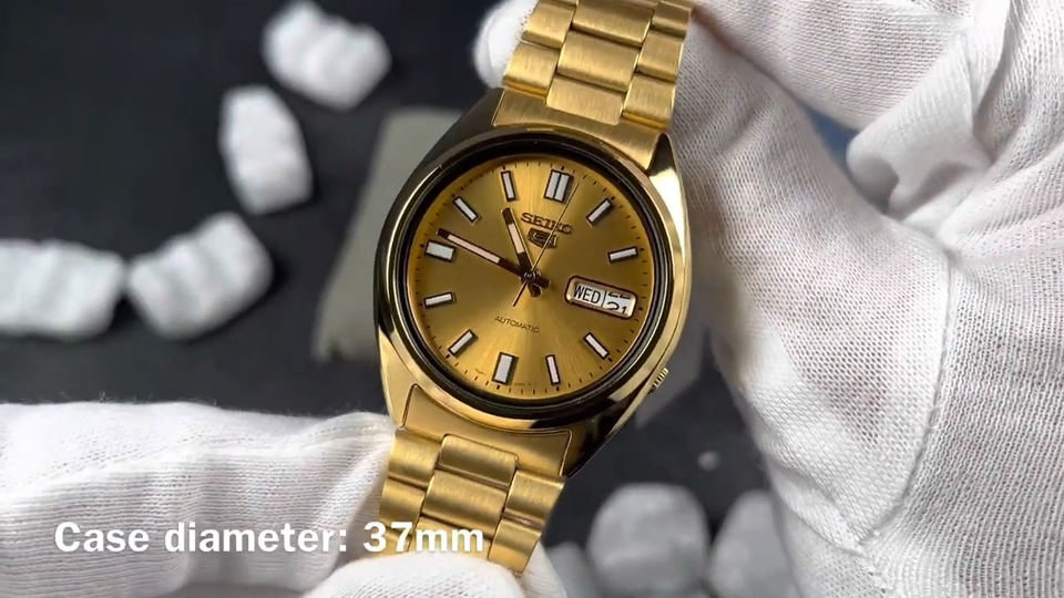 Seiko 5 Automatic Gold Dial Band SNXS80K1 Stainless Steel Men's Watch ...