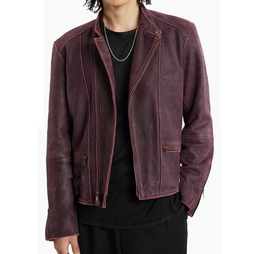 John Varvatos Collection Men's Sullivan Sheepskin Leather Biker Jacket ...