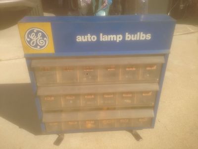 Vintage GE Auto Lamp Bulbs Light Bulb Display Cabinet Rack | eBay