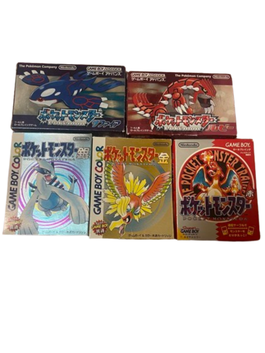 Nintendo Game Boy Advance Pokemon Red Gold Silver Ruby Sapphire 5 Set r ...