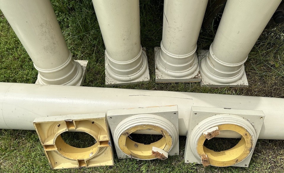 Five Round Wood Porch Columns Bases Are Heavy Molded Plastic. | eBay