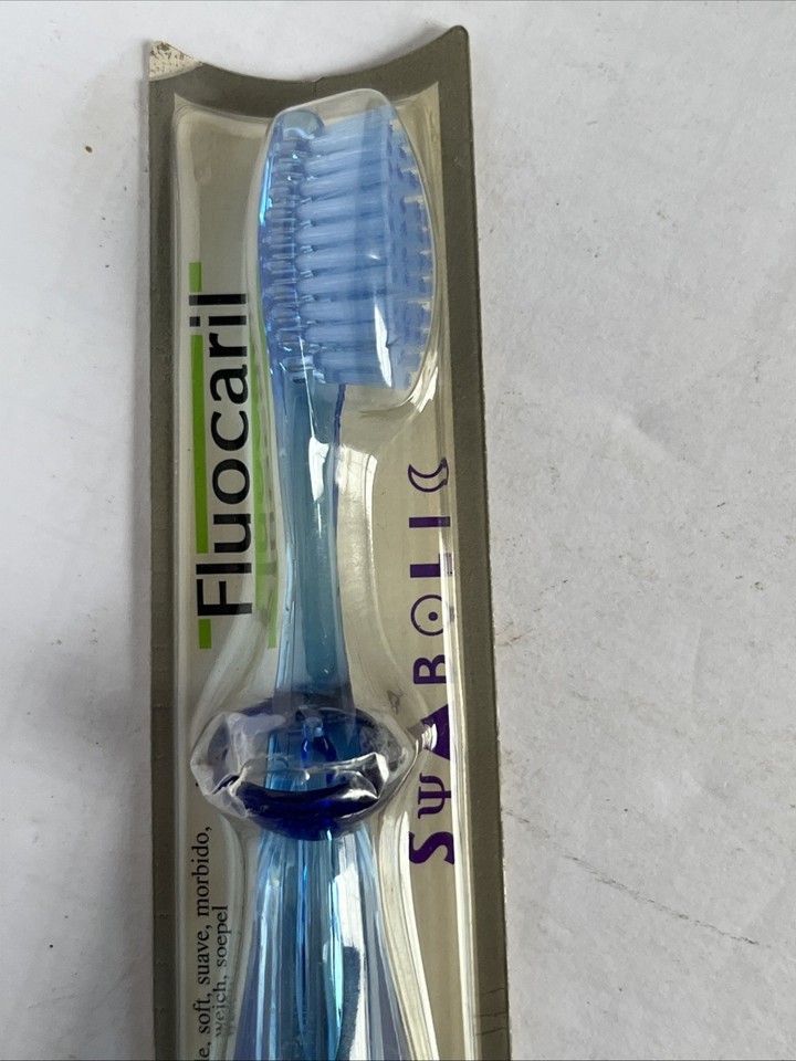 Vintage Cornu & Malcourant Fluocaril Standing toothbrush Design Blue ...