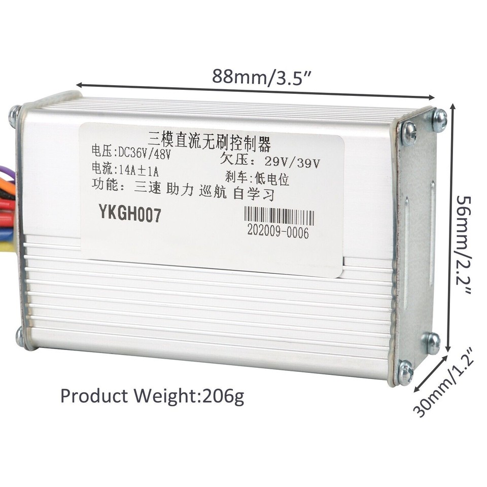 36V/48V 350W-500W Brushless Motor Controller Throttle Electric Scooter ...