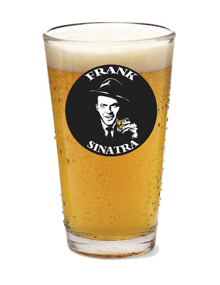 Frank Sinatra - 16oz Pint Beer Glass Handcrafted Barware Liquor Seltzer ...
