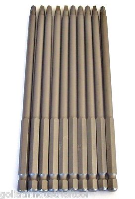 10 GOLIATH INDUSTRIAL 6" SQUARE SCREW BITS #2 ROBERTSON SB6S2 DRIVER ...