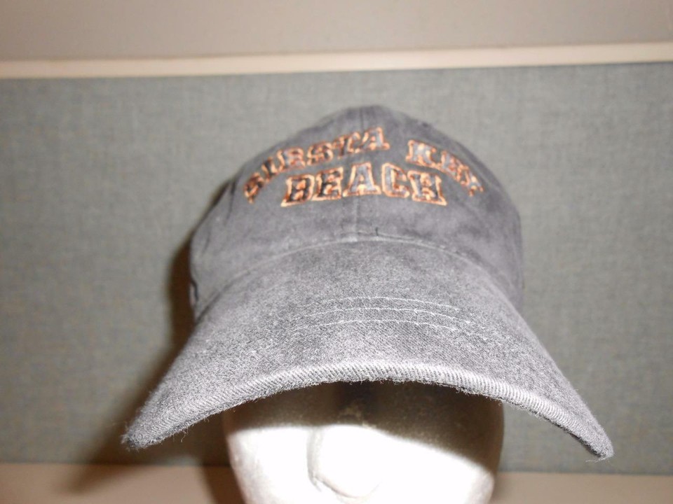 NEW Siesta Key Beach Florida Mens Sizes S-M-L Adjustable Gray Cap Hat ...