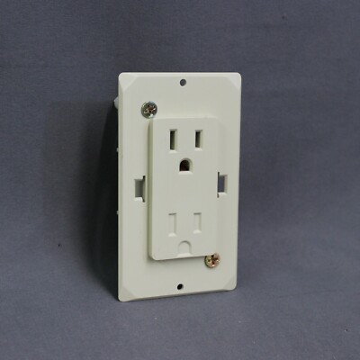 15A 125V Electrical Wall Outlet Receptacle in Ivory Cream Single Outlet ...