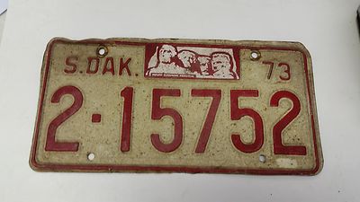1973 SOUTH DAKOTA License Plate 2-15752 | eBay