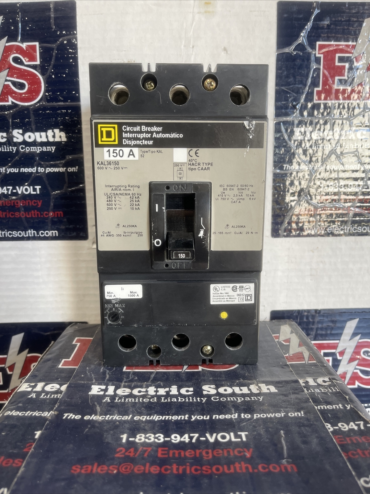 Square D KAL36150 Circuit Breaker 150 Amp 600V 3 Pole | eBay