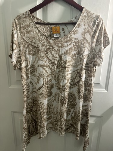 Ruby Rd. Women's Sharkbite Tunic Top Neutral Color Paisley Print Size M ...