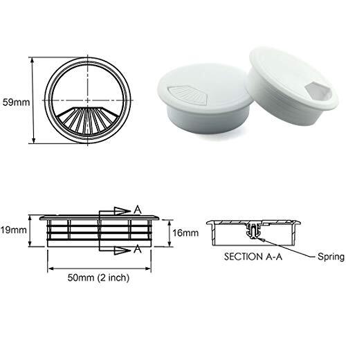 2pcs 2inch Desk Wire Cord Cable Grommets Hole Cover For Office Pc Desk ...