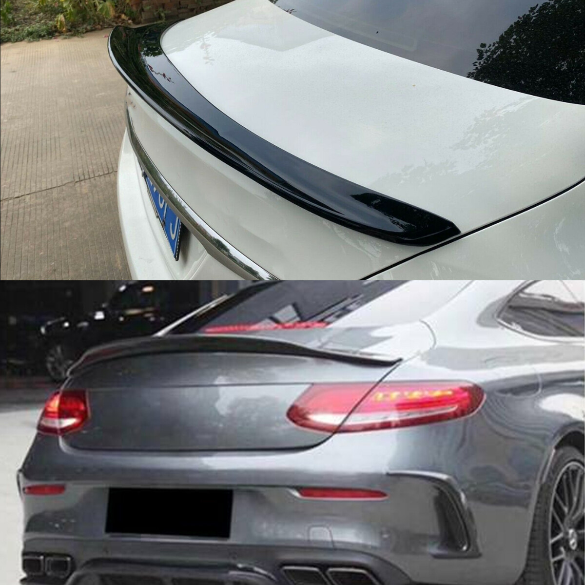 Duckbill Trunk Spoiler Gloss Black For Mercedes Benz W205 C63 Coupe ...