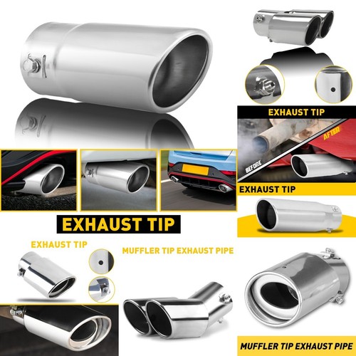 Car Chrome Dual Exhaust Rear Tail Pipe Tip Muffler Auto Accessories ...