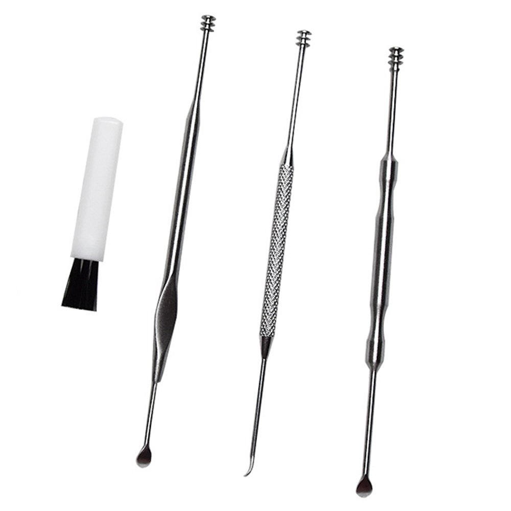 4 PC Stainless Steel Ear Pick Curette Wax Removal Kit Earpick Scoop ...