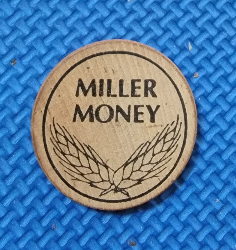 miller beer wooden coin money brewing collectible vintage retro | eBay