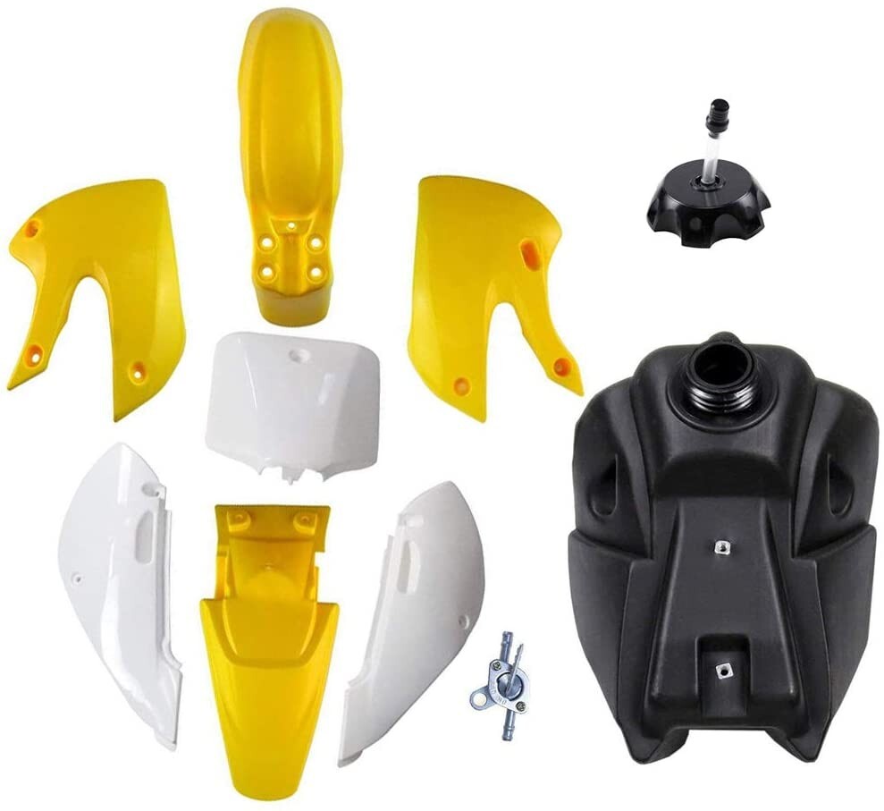 Yellow Plastic Fairing Fender Fuel Tank for Kawasaki KLX110 DRZ110 KX65 ...