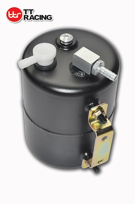 CHROME 1/4" NPS ALLOY BRAKE VACUUM RESERVOIR TANK 6.75" TALL X 5" LONG ...