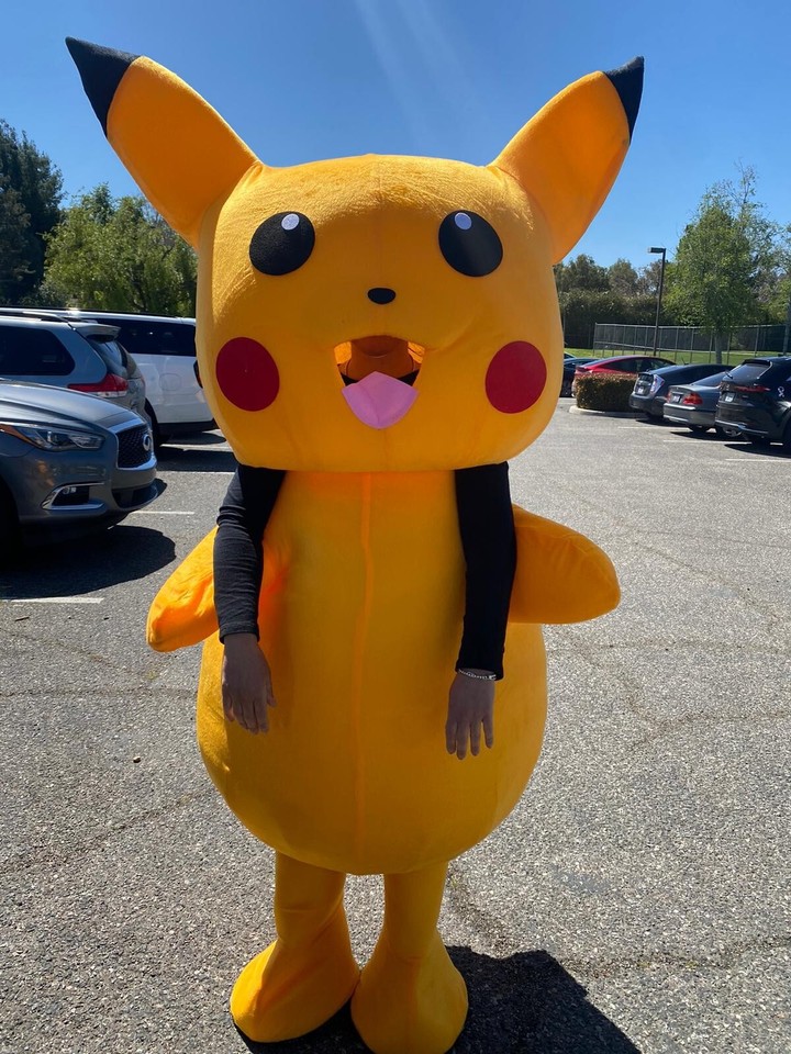 Pikachu Costume Adult Complete Mascot Birthday Halloween Events Cosplay ...