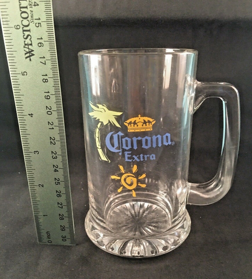 Corona Extra Beer Mug Glass Palm Tree Sun Design 2 - Glasses 12 Oz. | eBay