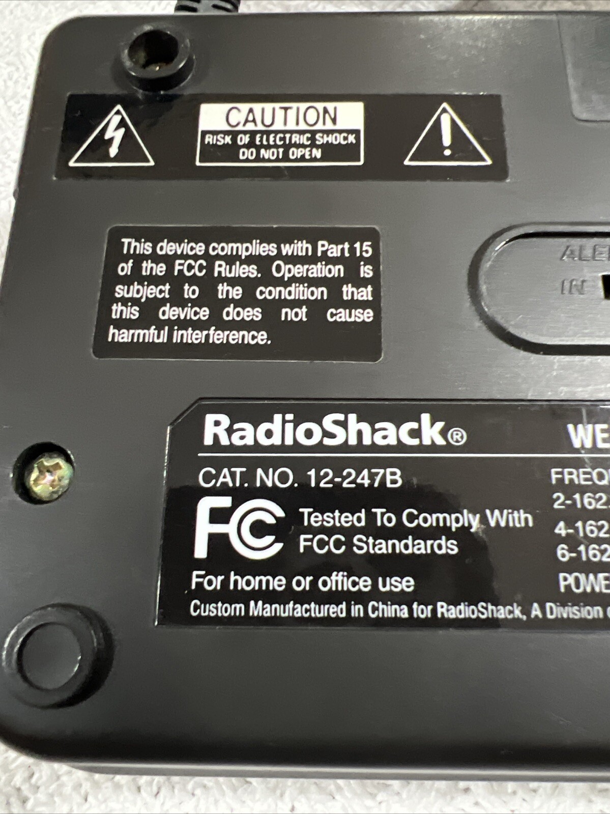 Radio Shack Weather Radio 7-Channel Digital NOAA Alert System 12-247B ...