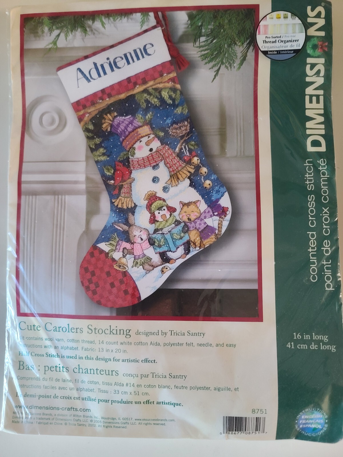 Dimensions Counted Cross Stitch Christmas Stocking Kit CUTE CAROLERS ...