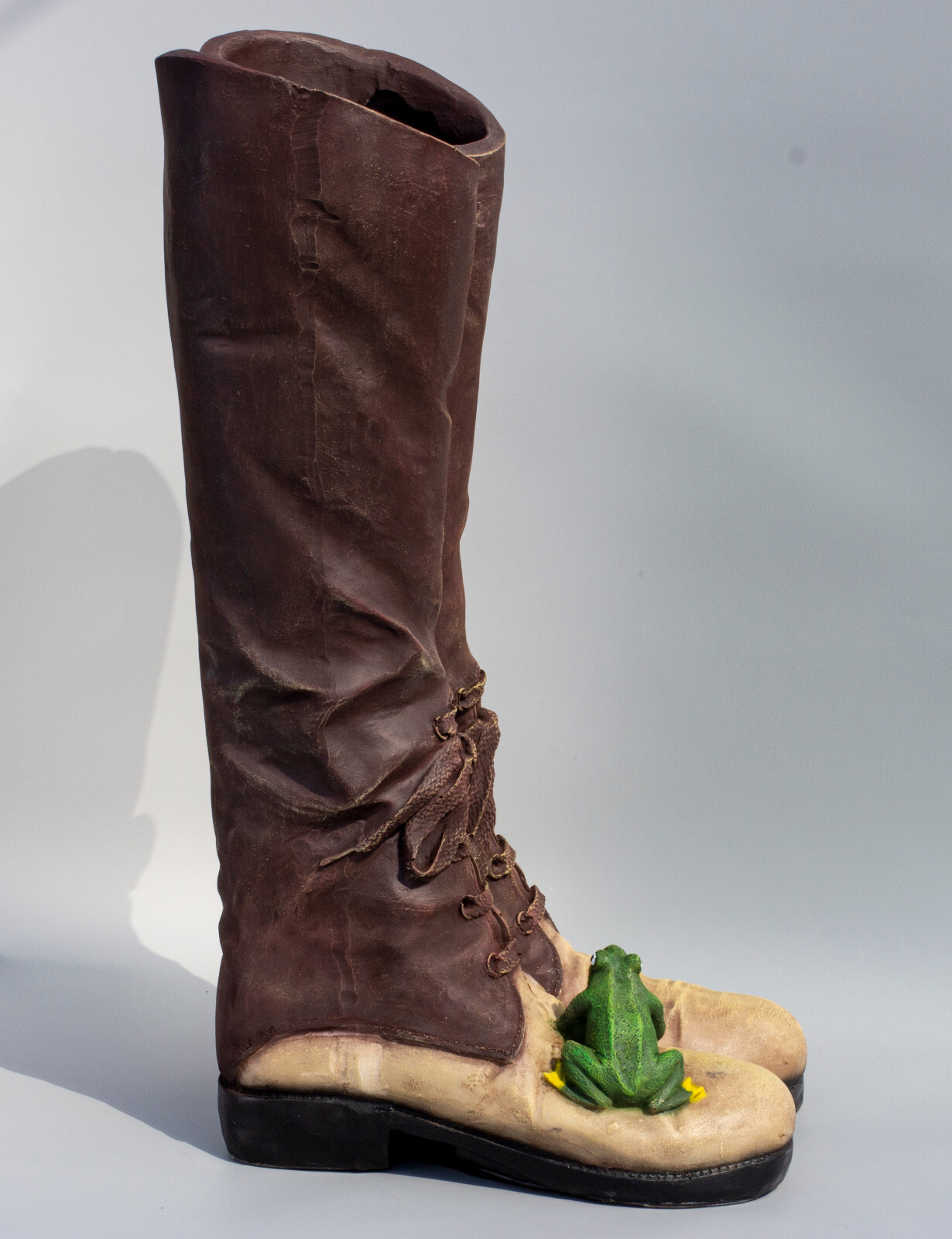 Boot Planter Frog Unique Flower Pot Sculpture Garden Statue Outdoor ...