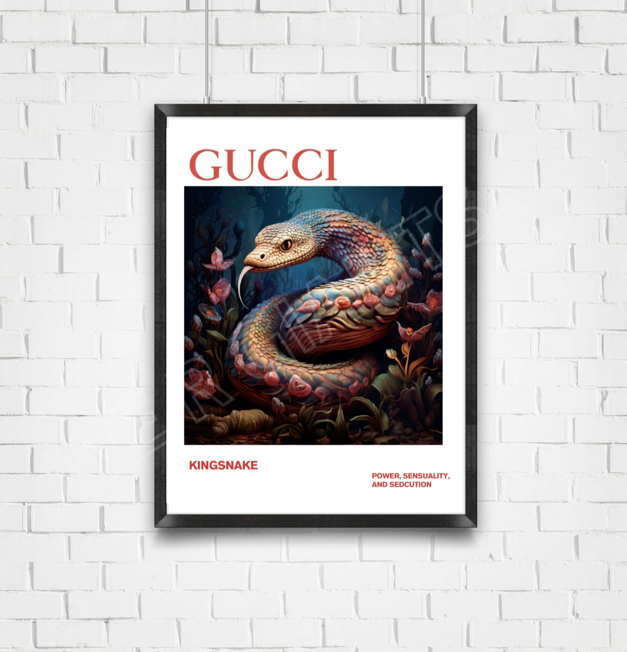 Gucci Snake Print 11 x 17 Gucci Wall Decor Fashion Art Gucci Animal ...