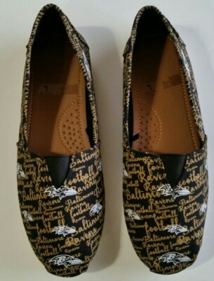 Baltimore Ravens NFL Women's Canvas Flats Size L (10" Heel to Toe ...