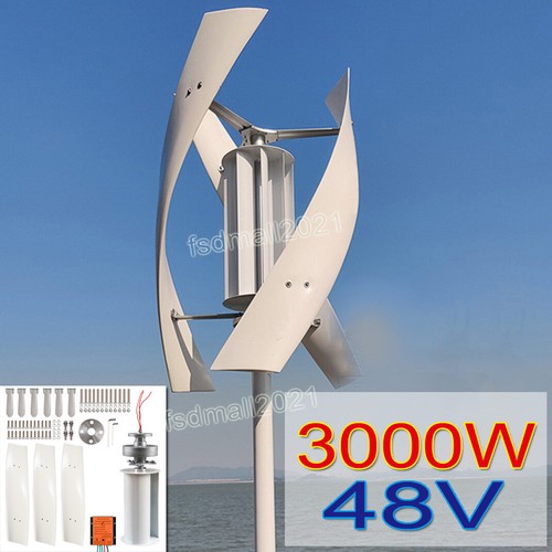 Vertical Axis Wind Turbine Generator 3000W Power Windmill MPPT ...
