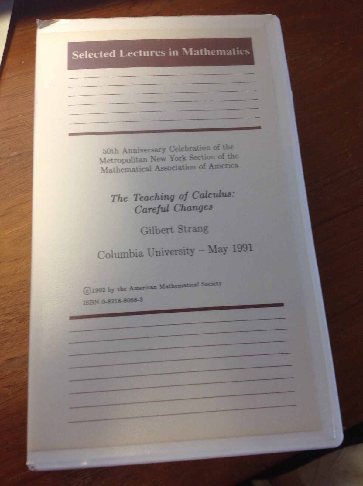 The Teaching of Calculus: Careful Changes, Gilbert Strang (VHS) | eBay