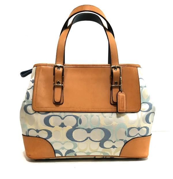 RARE Coach Ltd Ed Hamptons Blue Optic Sig C Carryall Tote Bag Purse ...