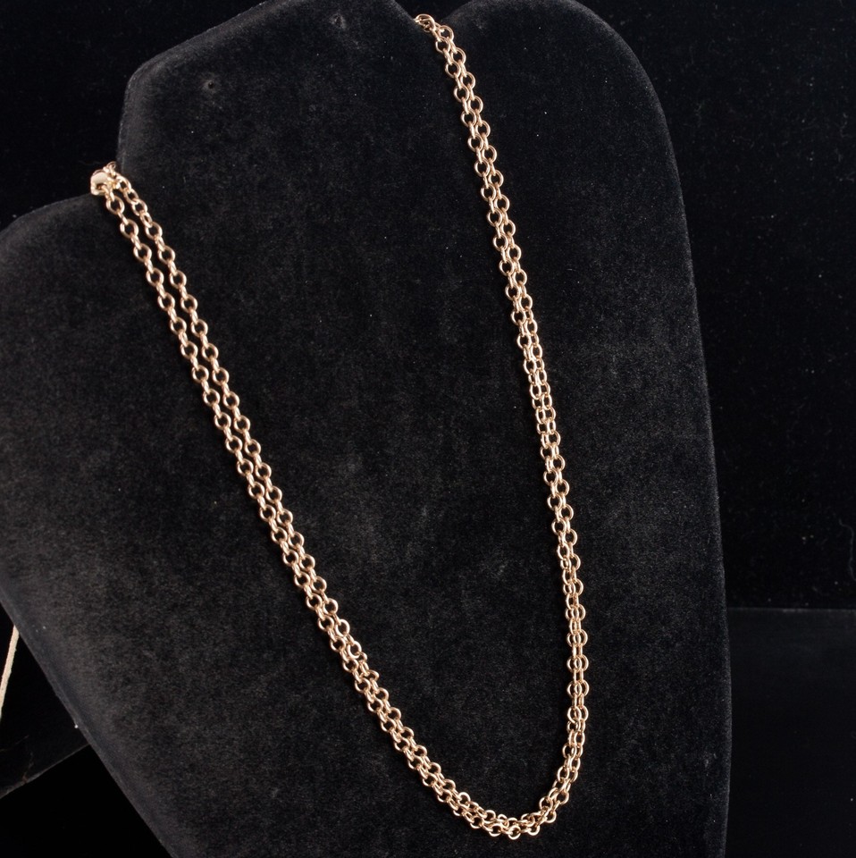 10k Yellow Gold Rolo Chain Style Necklace 11.85g 33" Length 2.9mm Width ...