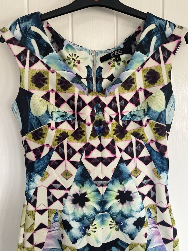 Womens Star by Julien Macdonald Blue & Purple Printed Bodycon Dress ...