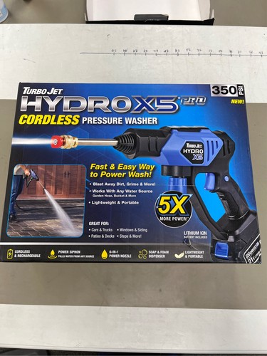 Ontel Turbo Jet HydroX5 Pro Portable Cordless Pressure Washer (21V ...