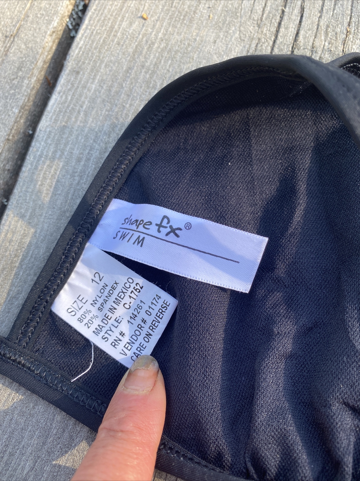 Shape FX Swim Black Swimsuit Bikini Top Adjustable Wr… - Gem