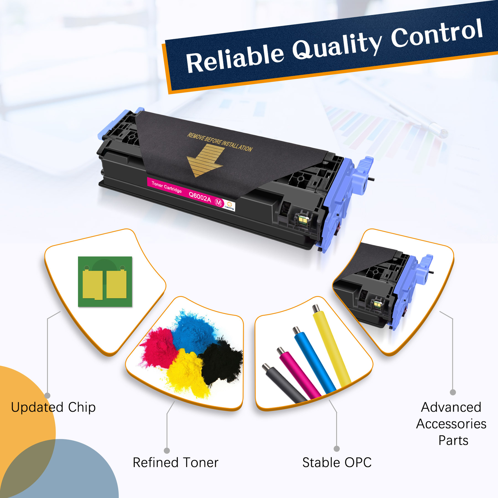 4 Color Toner Combo Set For HP LaserJet 1600 2600 2600n 2605 2605dnt ...