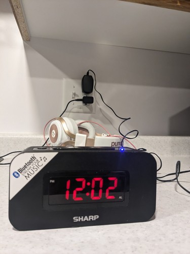 Sharp Bluetooth Alarm Clock Radio Am FM Speaker Wall Power | eBay