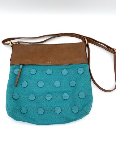 Relic Crossbody Bag Shoulder Purse Turquoise Aqua Blue Dot Accent ...