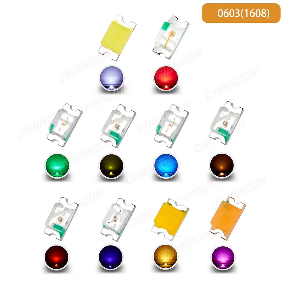 100PCS 0402 0603 0805 1206 3535 3528 5730 SMD LED Diode White Red Green ...