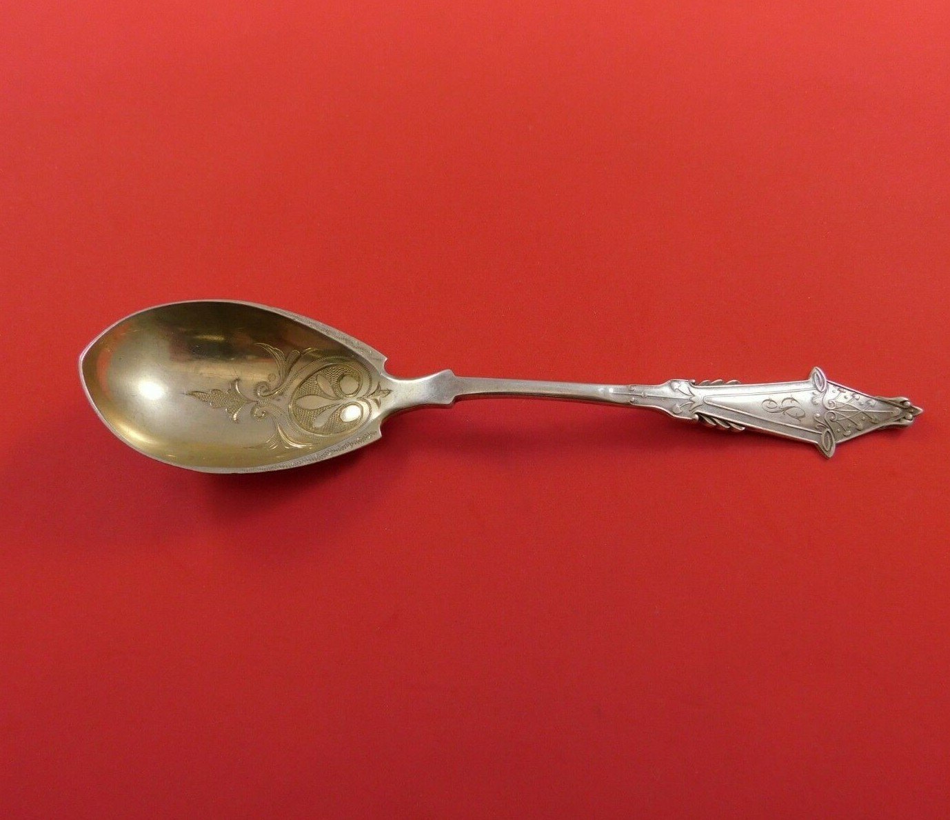 Coral by Knowles and Ladd Sterling Silver Preserve Spoon GW Bright-Cut ...