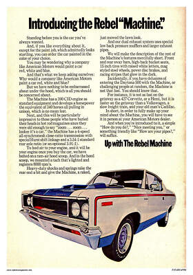 VINTAGE REPRODUCTION RACING POSTER INTRODUCING THE REBEL MACHINE AMC ...