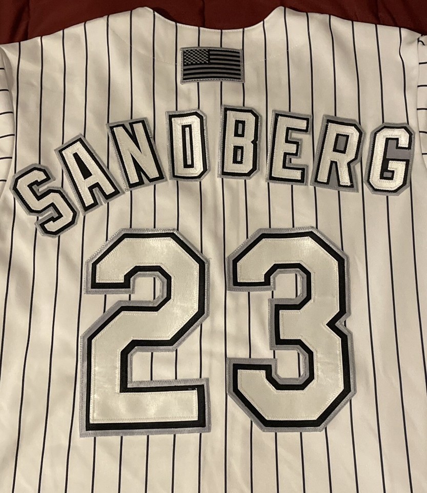 AUTHENTIC MAJESTIC RYNE SANDBERG #23 CHICAGO CUBS TBTC Beautiful 3 ...