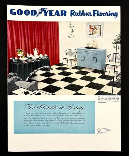 1950s GoodYear Rubber Flooring Vintage Home Remodeling Renovations Ad ...