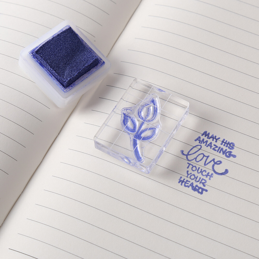 Acrylic Stamp Block Clear Stamping Tool Set with Grid Line Craft (3x4cm ...